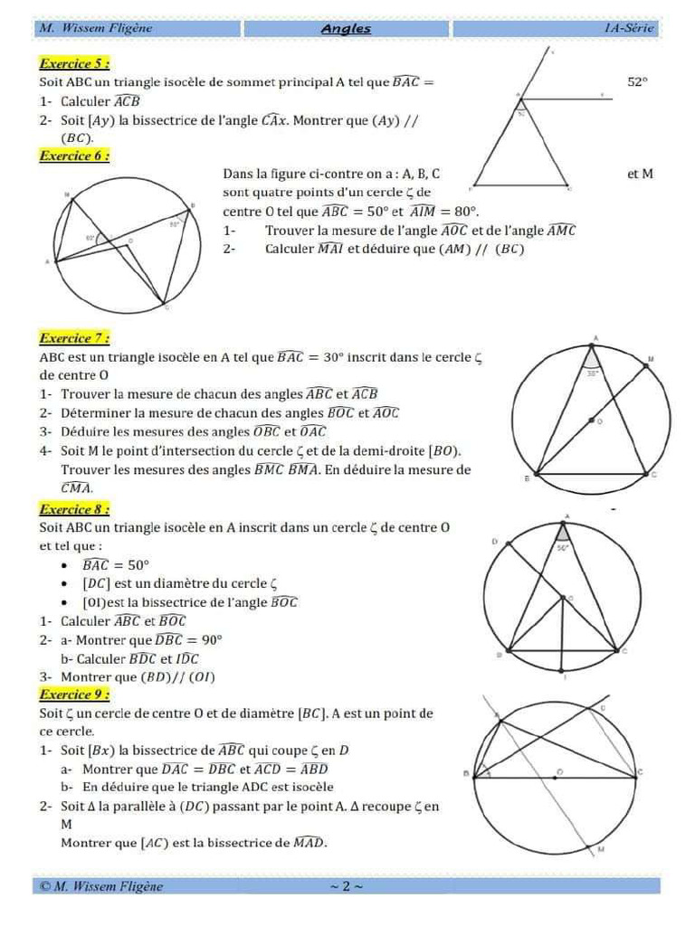 Angles 1ère Année | PDF