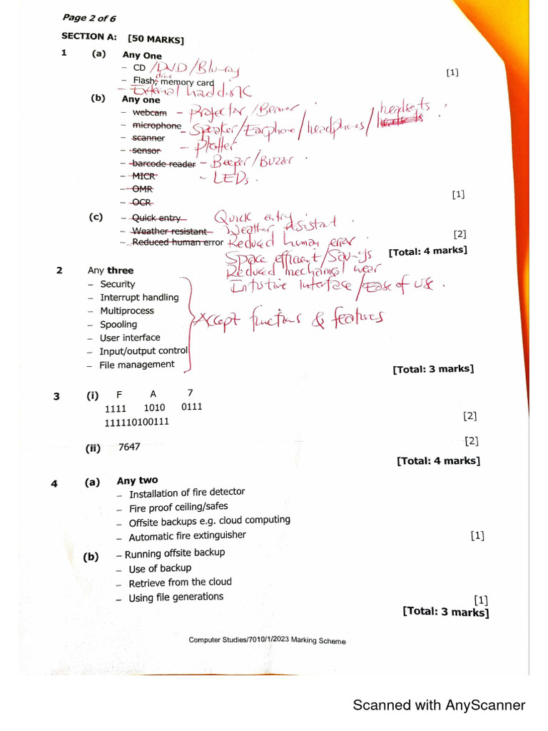 2023 GCE Mark Scheme CS 7010 | PDF