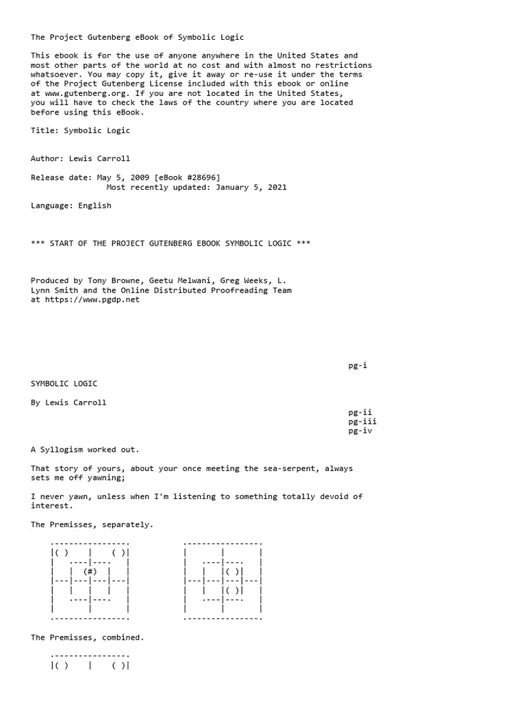 Symbolic Logic | PDF