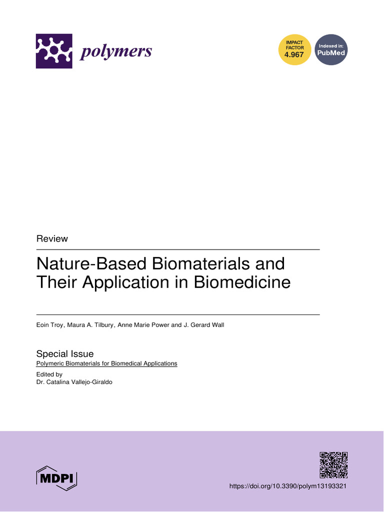 Nature Based Biomaterials | PDF | Tissue Engineering | Gelatin
