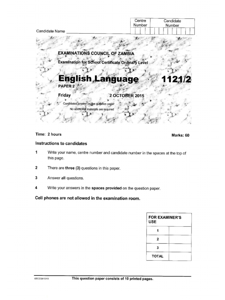 g12 English p2 2015 | PDF