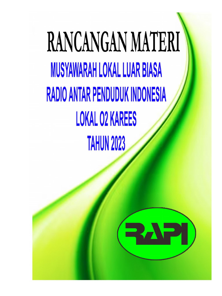 Rancangan Materi Musloklub Rapi Lokal 02 Karees TH2023 | PDF