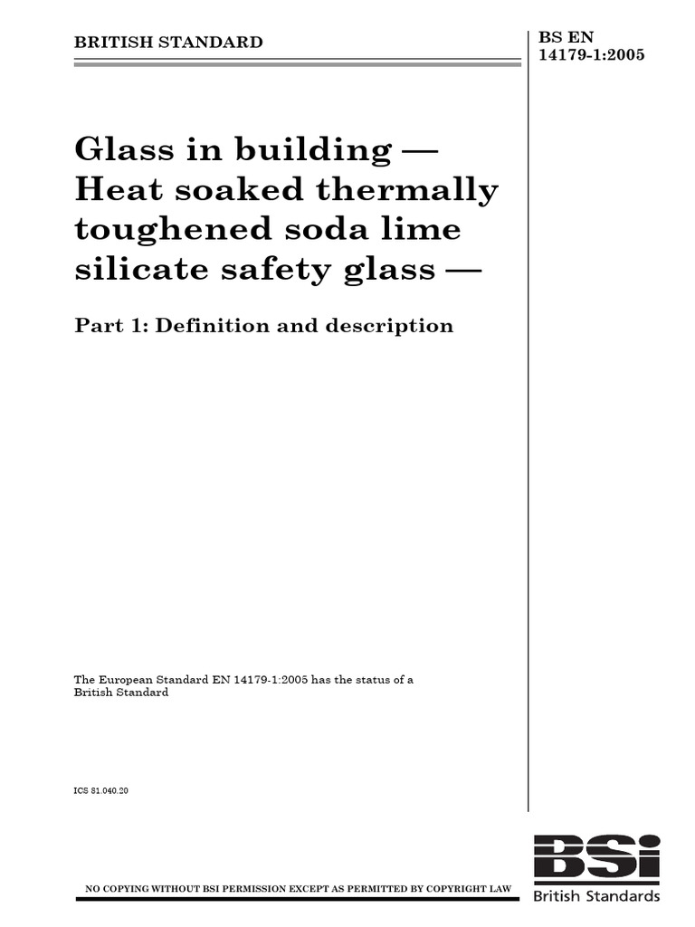 BS en 14179 1 2005 | PDF