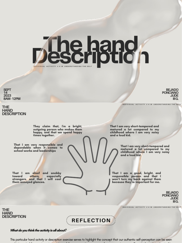 Bejado - Act # 4 - The Hand Description | PDF | Behavioural Sciences ...