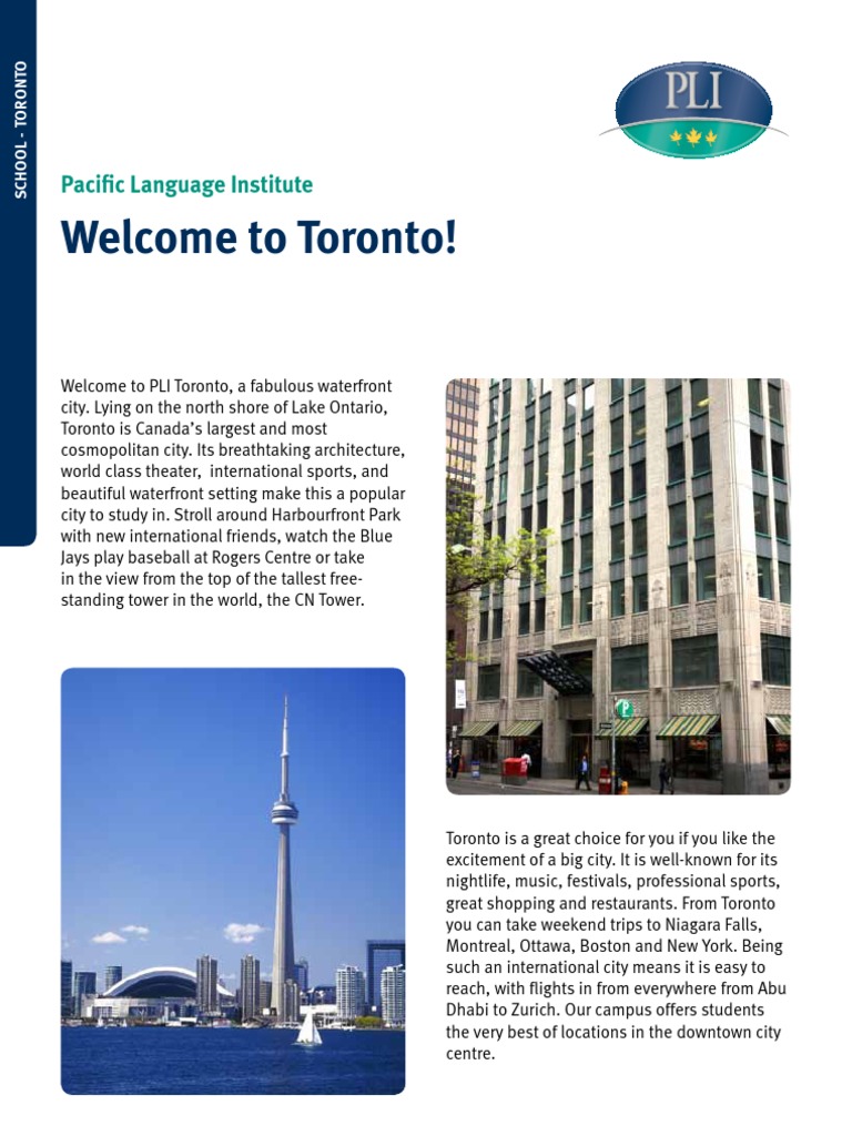 PLI Toronto: Language School Guide | PDF | Toronto | Classroom
