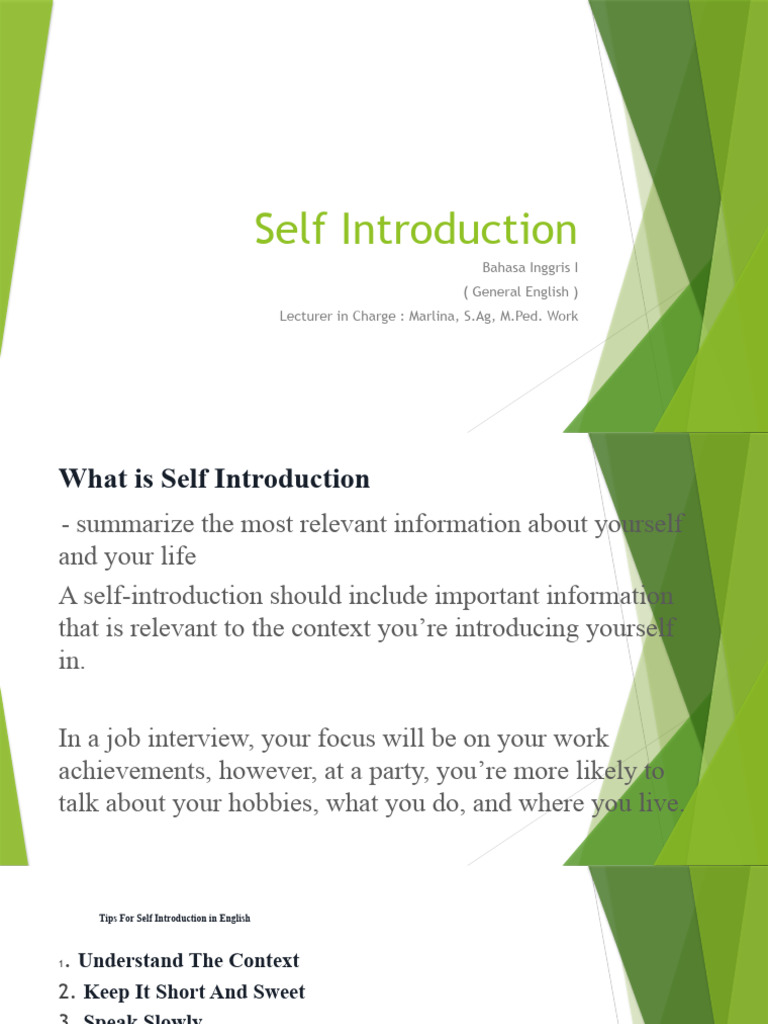 Self Introduction | PDF