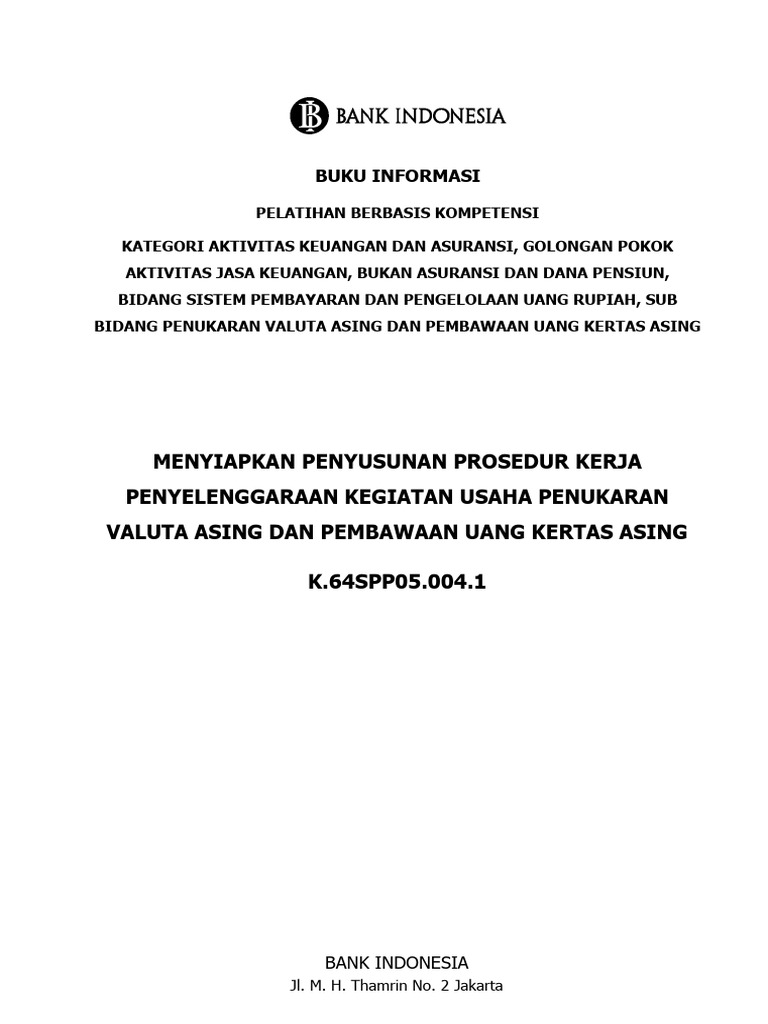 Buku Informasi - Menyiapkan Penyusunan Prosedur Kerja Penyelenggaraan KUPVA Dan Pembawaan UKA | PDF