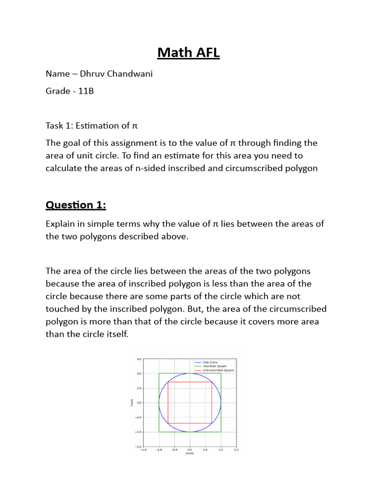 Math Afl | PDF | Area | Circle