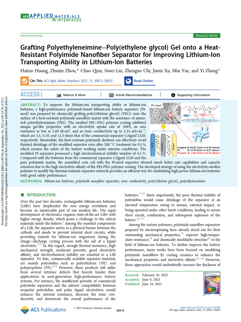 Grafting Polyethyleneimine | PDF