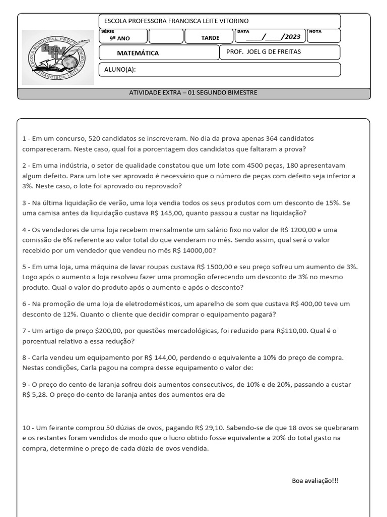 Atividade Extra - 01 | PDF