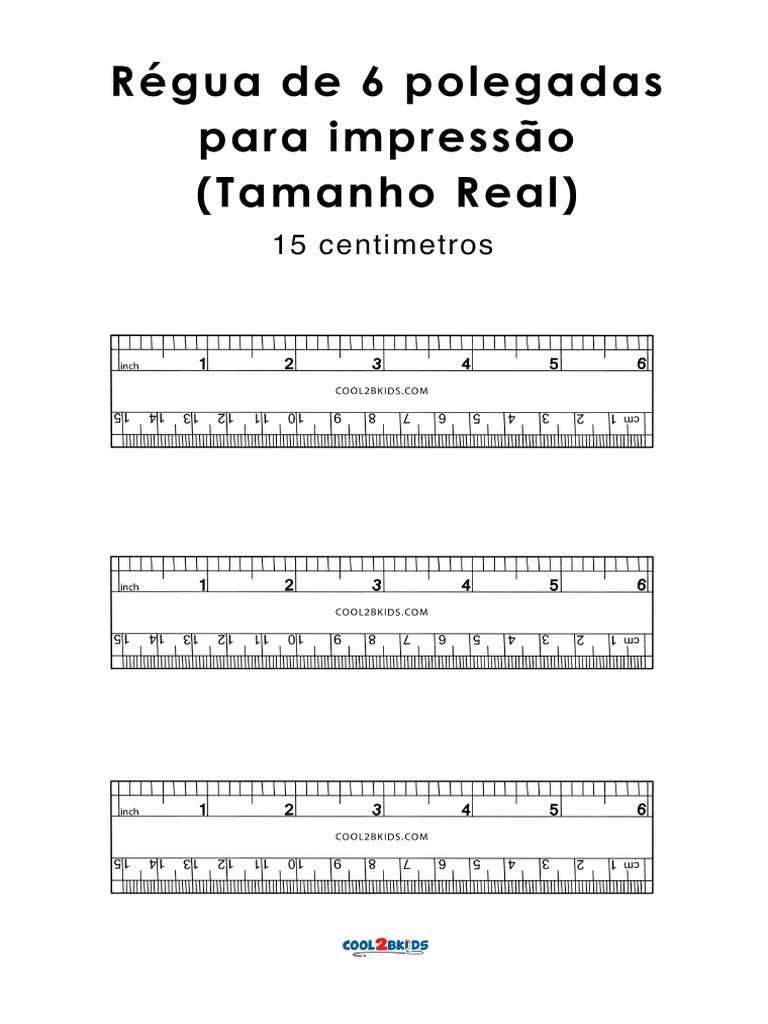 Regua Para Imprimir De 6 Polegadas Pdf