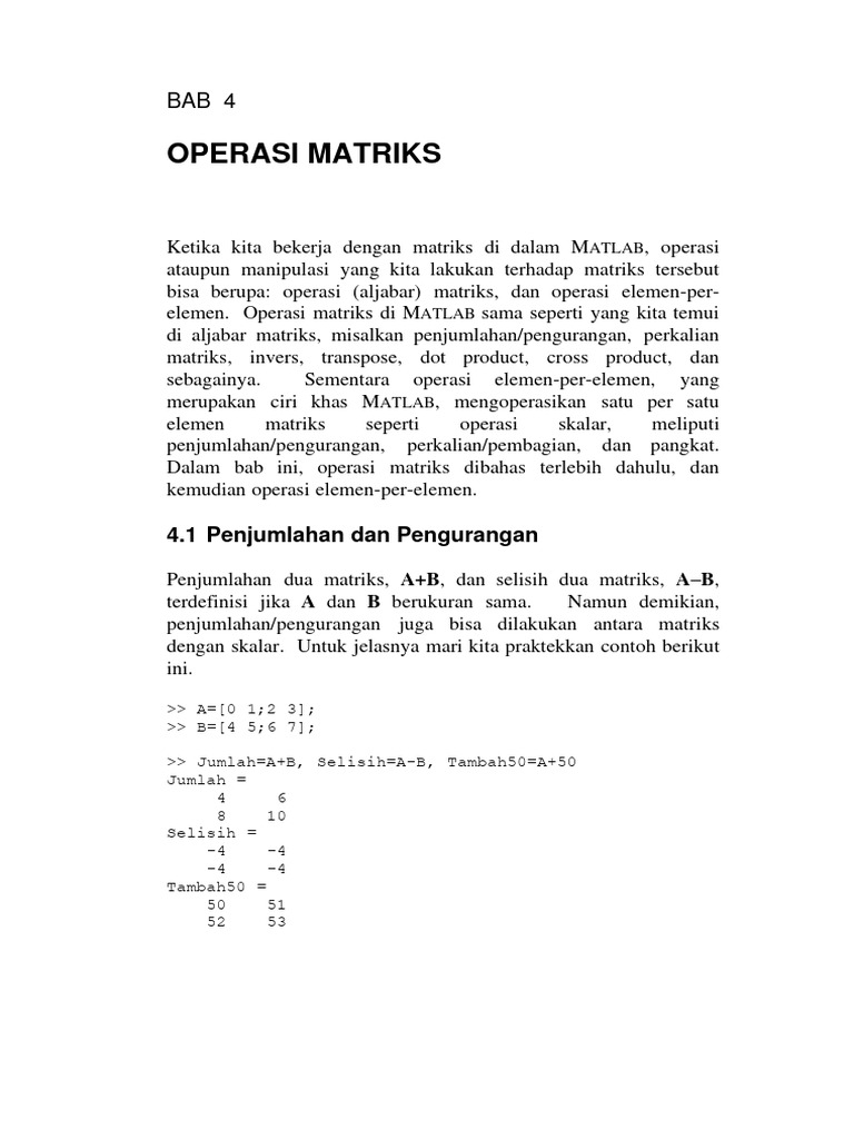 Operasi Matriks | PDF