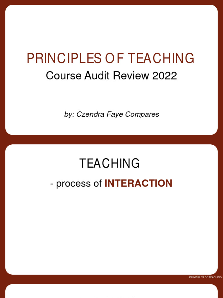 Principles of Teaching | PDF | Learning | Lesson Plan