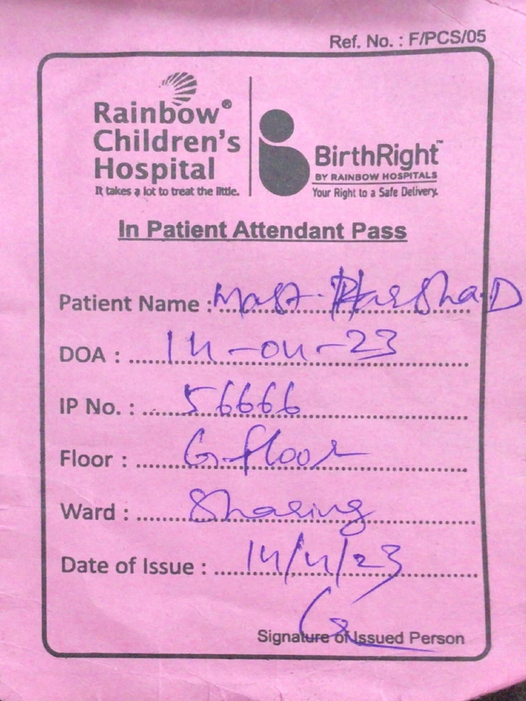 Inpatient Attendant Pass | PDF