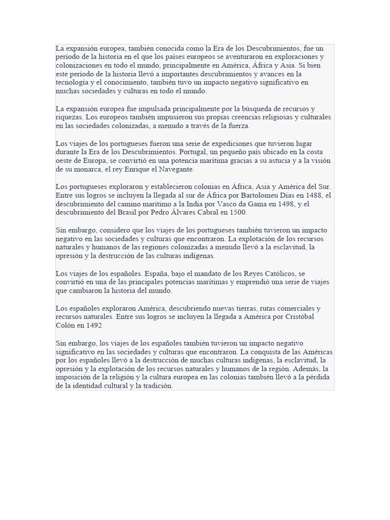 La Expansión Europea | PDF