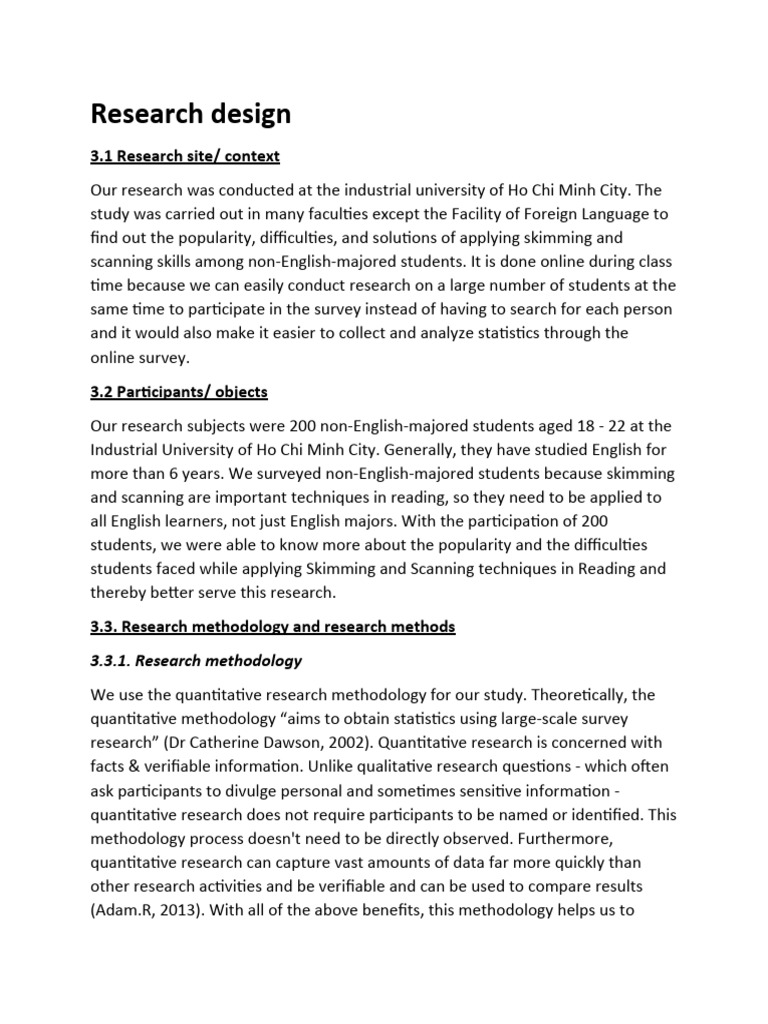 Research Design' Group 7 | PDF | Methodology | Quantitative Research