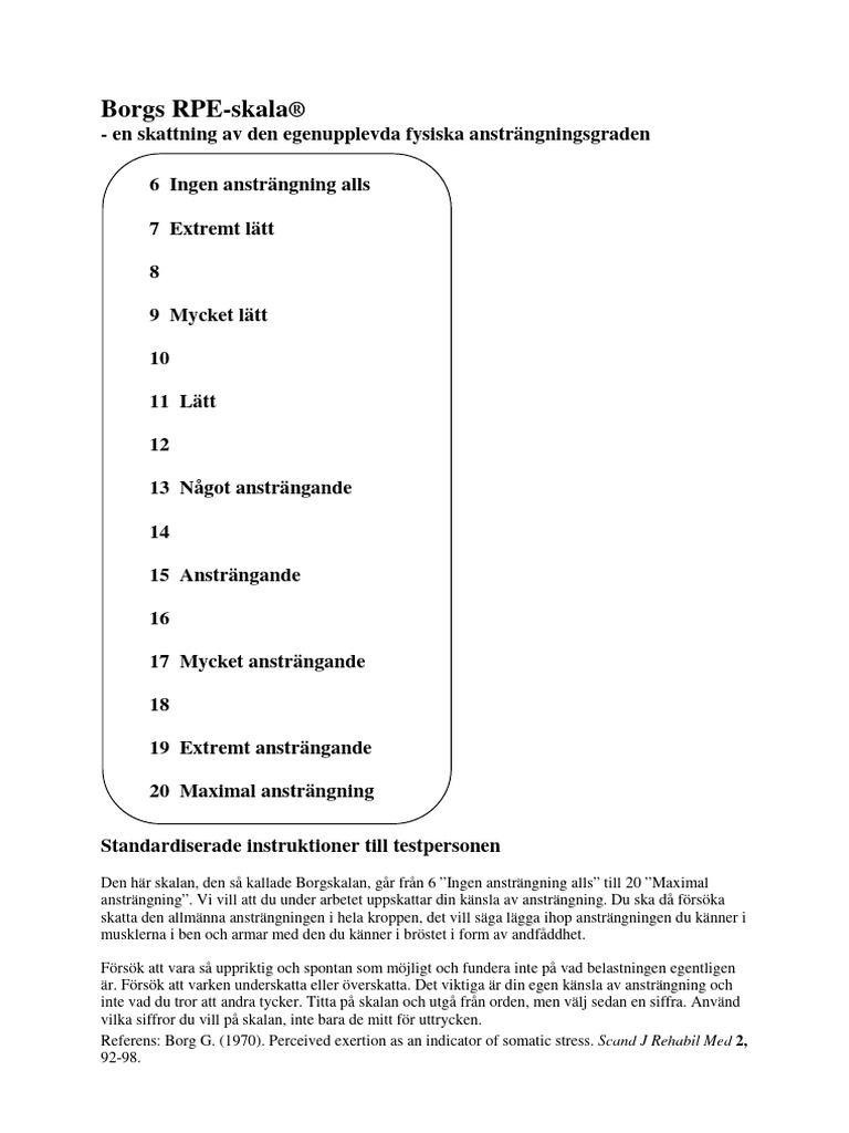Borgs RPE-skala | PDF