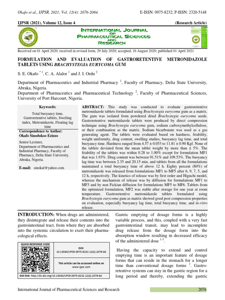 12 Vol. 12 Issue 4 Apr 2021 IJPSR RA 14433 | PDF