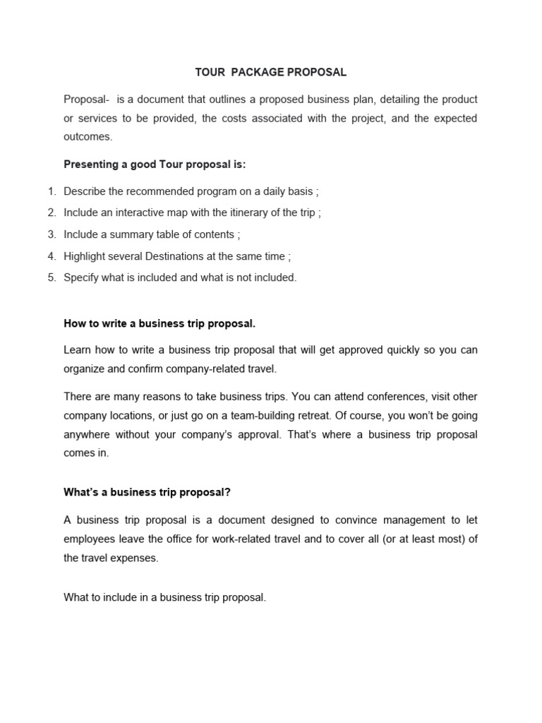 Package Proposal | PDF