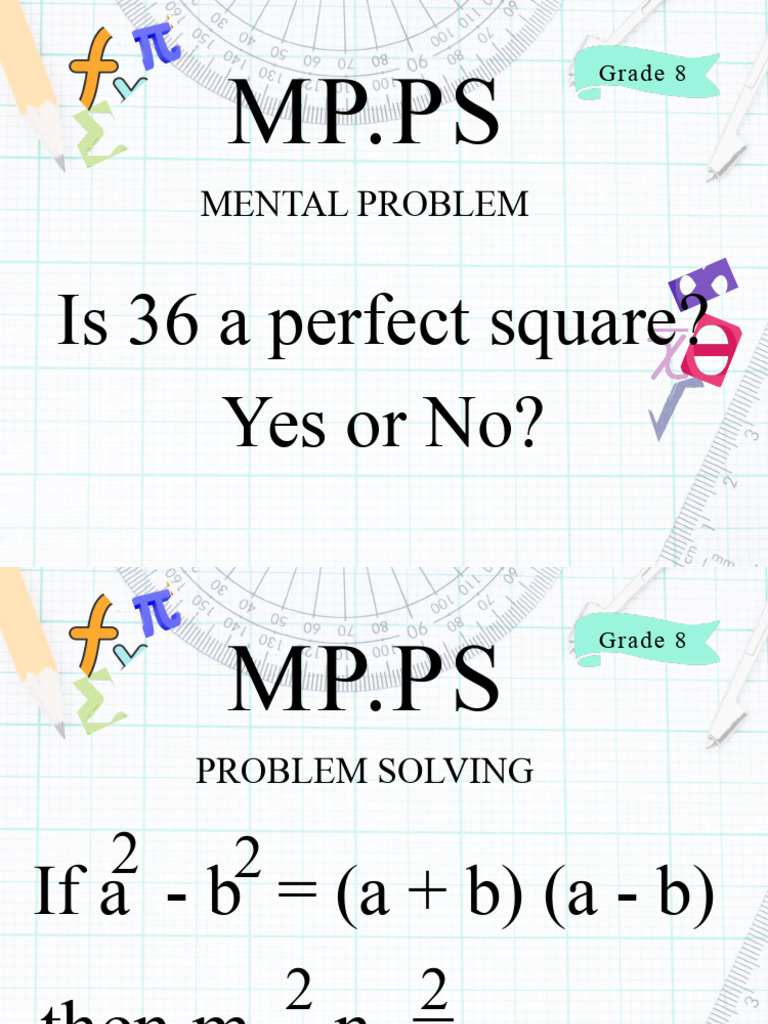Grade 8 Difference of Two Squares Lesson | PDF | Teaching Methods ...