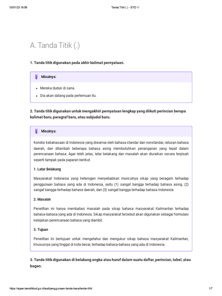Tanda Titik (.) - EYD V | PDF