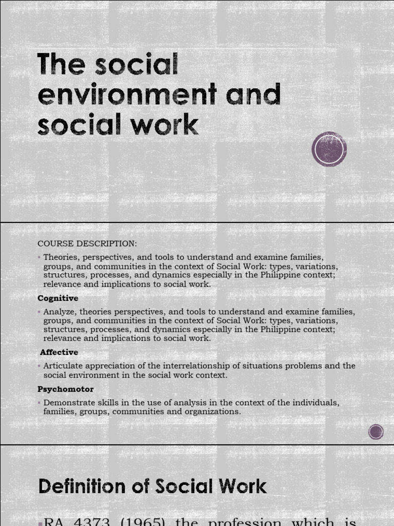 The Social Environment and Social Work (1) | PDF | Human Rights | Marriage