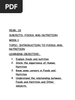Year 8 Food and Nutrition Worksheet | PDF