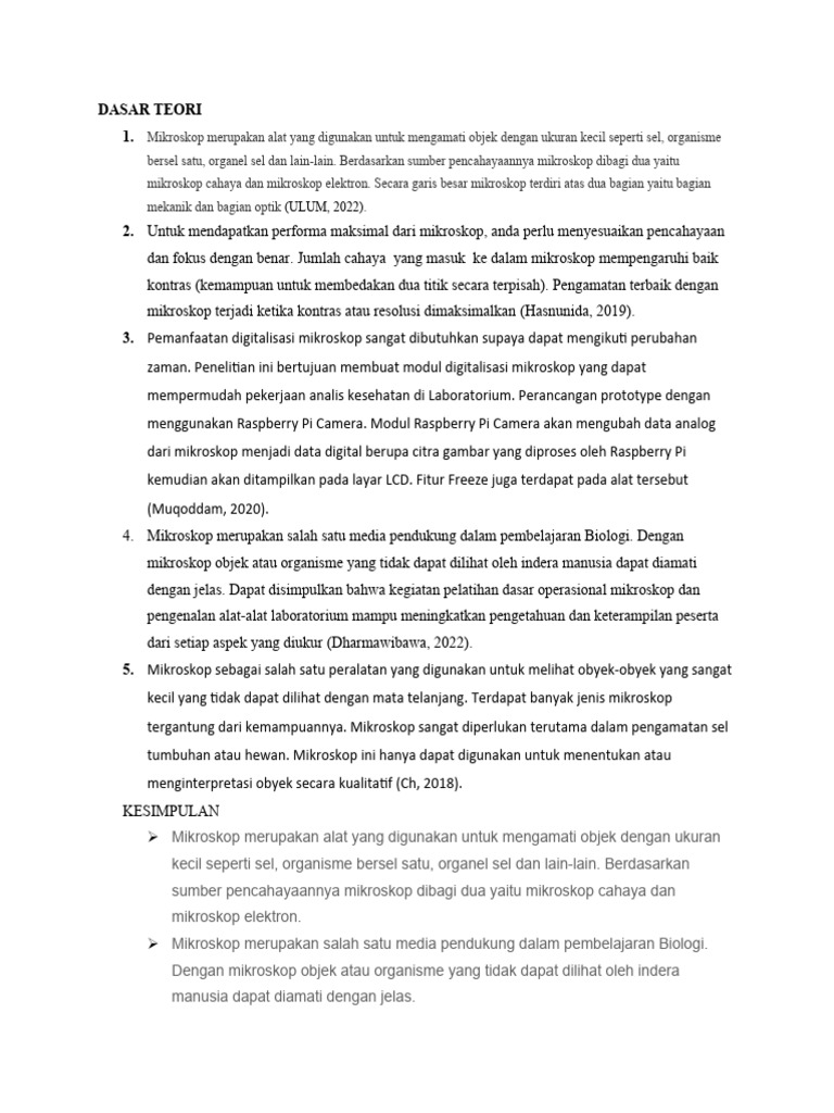 DASAR TEORI Mikroskop | PDF