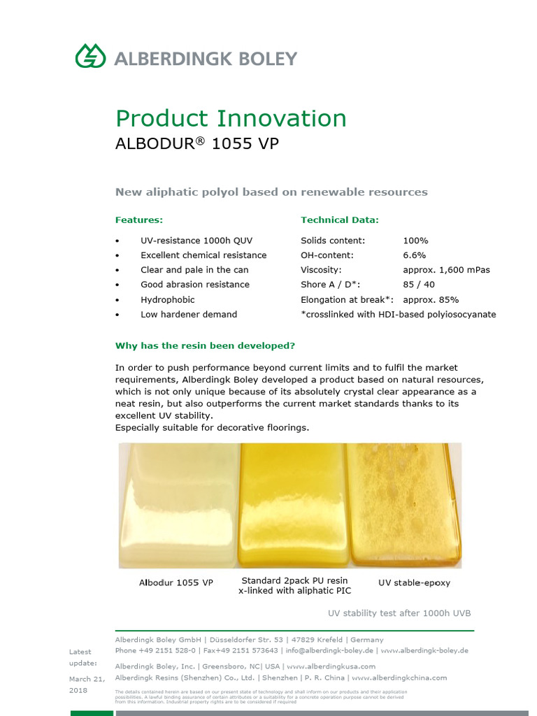 Albodur 1055 Handout | PDF | Building Materials | Amorphous Solid