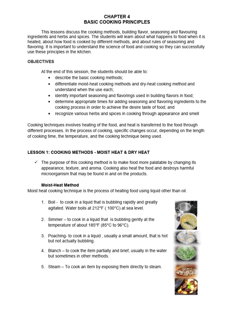 MODULE-4-Basic Cooking Principle | PDF