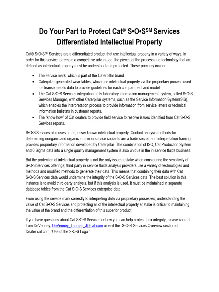 Cat Branded SOS Services | PDF