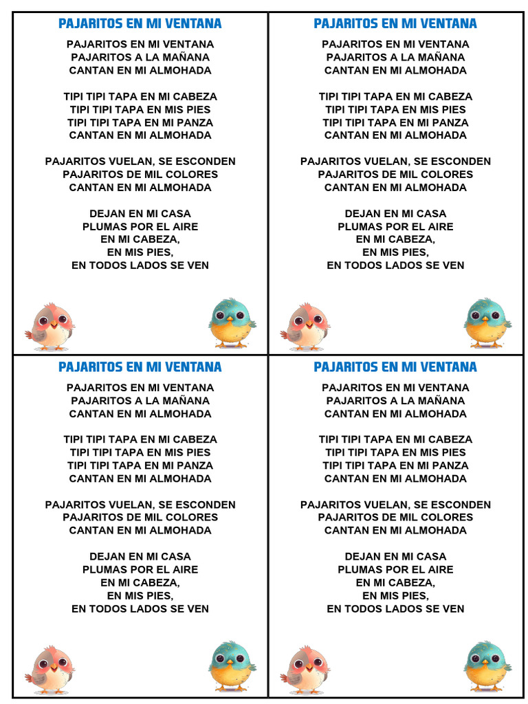 Pajaritos en Mi Ventana | PDF
