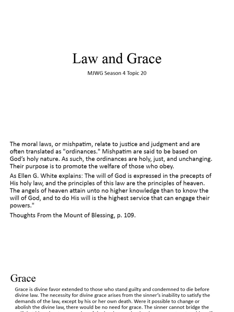 Law And Grace Pdf Grace In Christianity Salvation