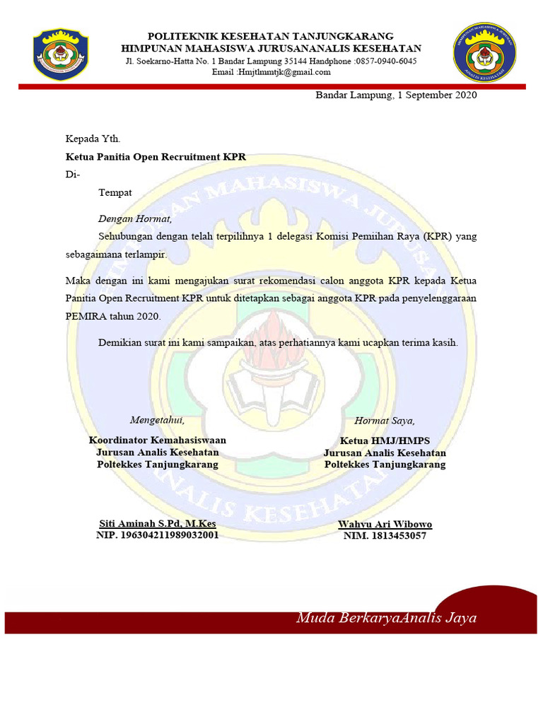 SURAT REKOMENDASI KPR | PDF