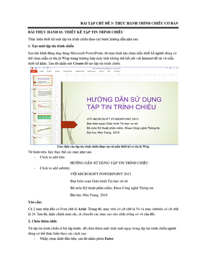 Bai Tap Thuc Hanh Chu de 3 - PowerPoint | PDF