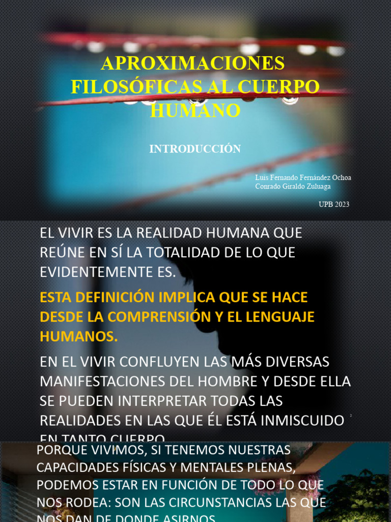 1-INTRODUCCIÓN Aproximaciones Filosóficas Al Cuerpo Humano | PDF | Realidad | Teoría