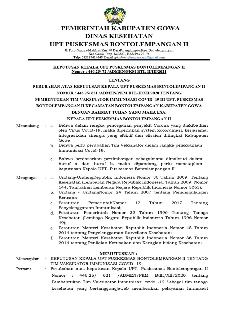 SK Peruubahan Vaksinator Fix-3 | PDF | Pengembangan Diri
