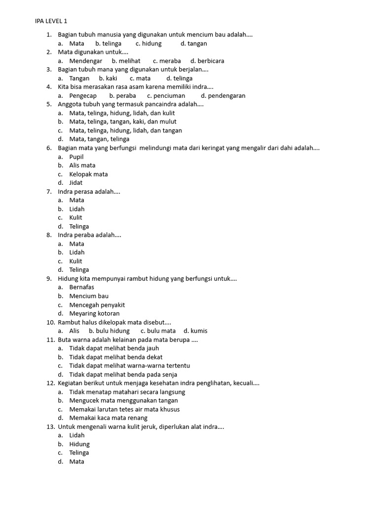 Omnas Ipa Level 1 | PDF | Kajian Bahasa Asing | Sains & Matematika