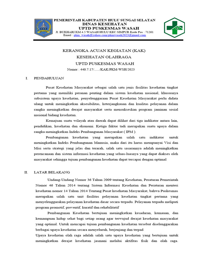 Kak Kesehatan Olahraga | PDF