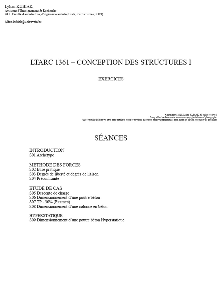 Ltarc 1361 - Conception Des Structures 1 - Module Iii | PDF
