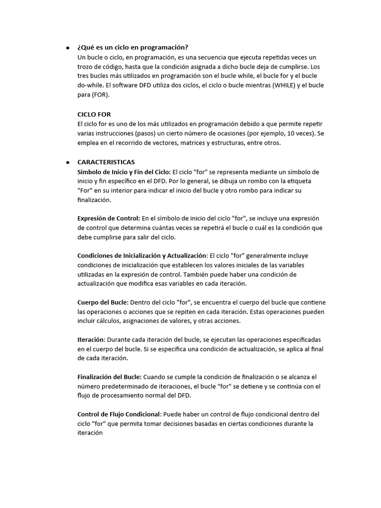 Ciclo For en Programación: Definición y Uso | PDF