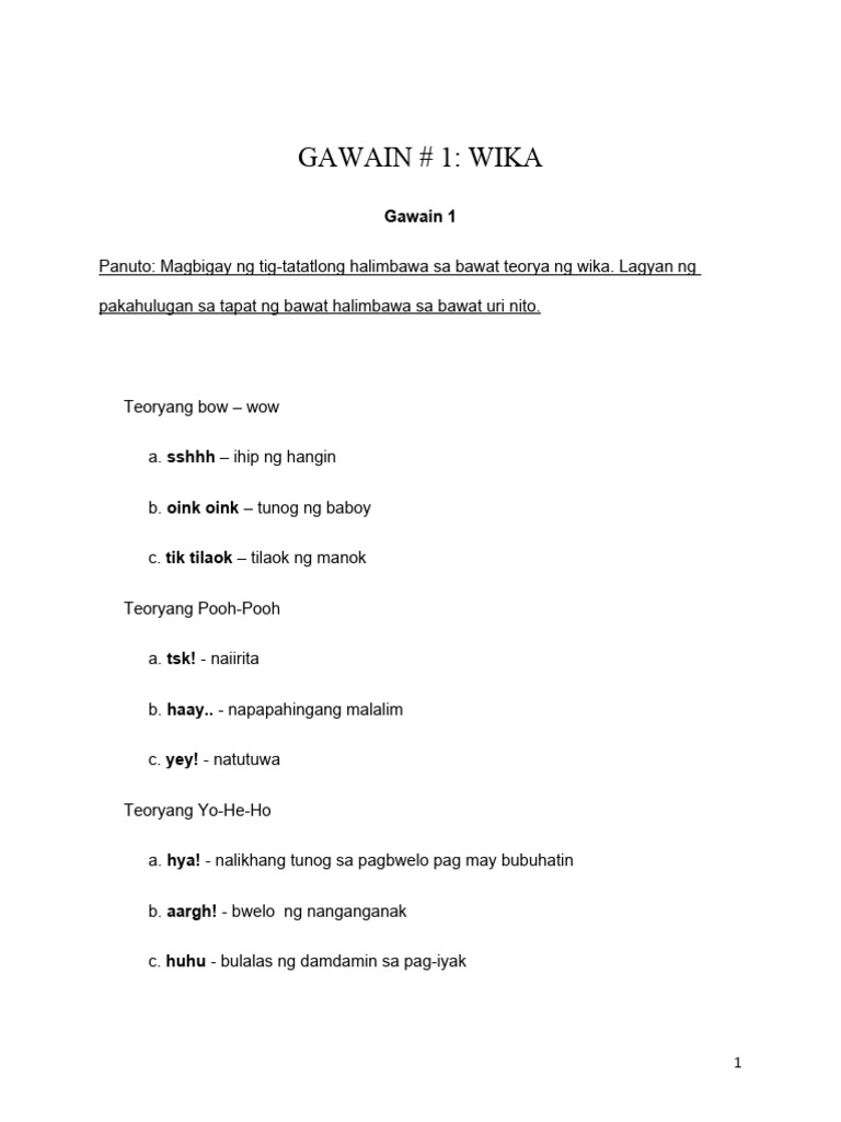Gawain 1 Wika | PDF