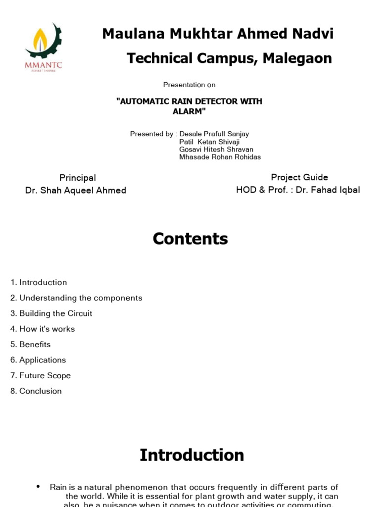 Rain Detector Pdf Sensor Rain