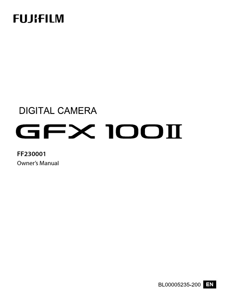 Gfx100ii Manual En S F Pdf Exposure Photography Camera
