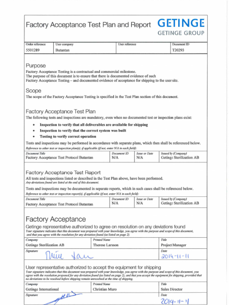 Final FAT Protocol 5501289-010 | PDF