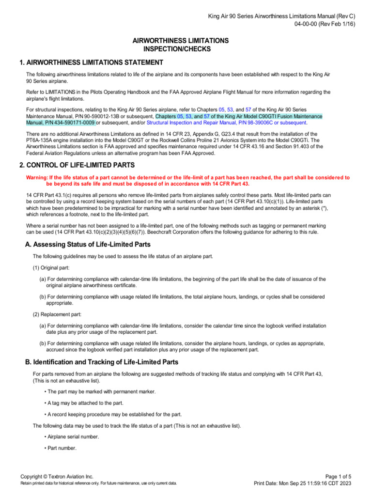 04-00-00 - Airworthiness Limitations | PDF