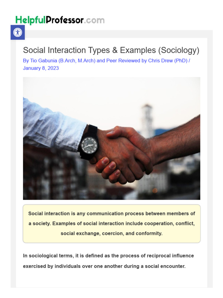 Social Interaction Types Examples Sociology 2023 | PDF | Conformity ...