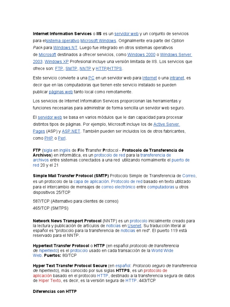 Introducción a Internet Information Services | PDF | Servicios de ...