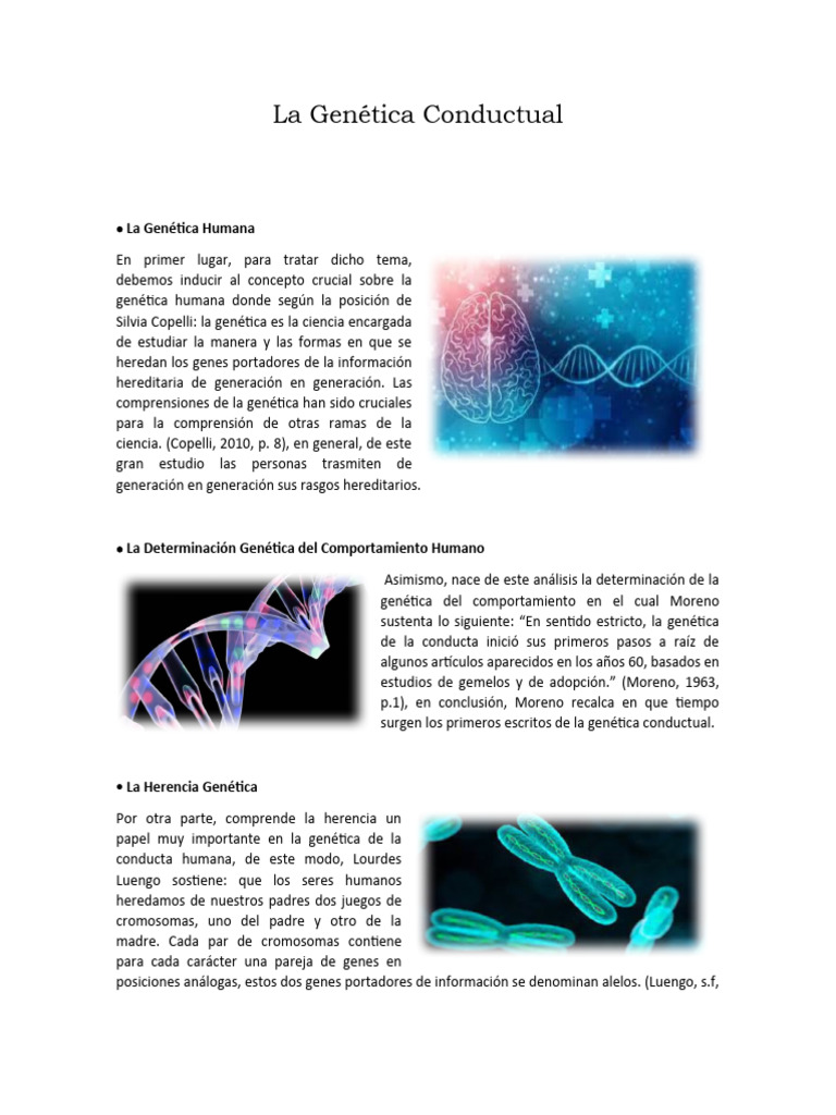 Genética Conductual y Herencia Humana | PDF | Espectro autista | Adn