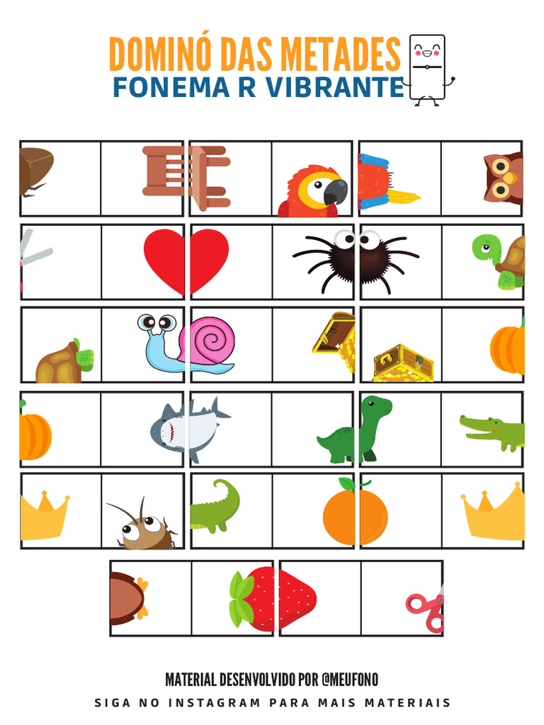 Dominó Das Metades Fonema R Vibrante (1) - 2 | PDF